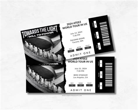 Ateez 2024 Custom Concert Ticket The Creative Lane