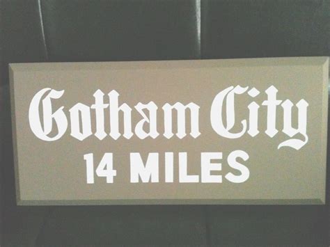 1966 Batman Tv Prop Gotham City 14 Miles Sign Replica Look Le