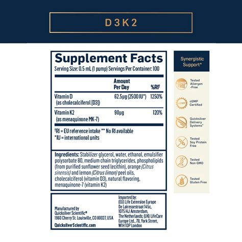 D3k2 Supplement I Bone And Arterie Health I Life Extension