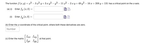 Answered The Function F X Y X³ 3x² Y … Bartleby