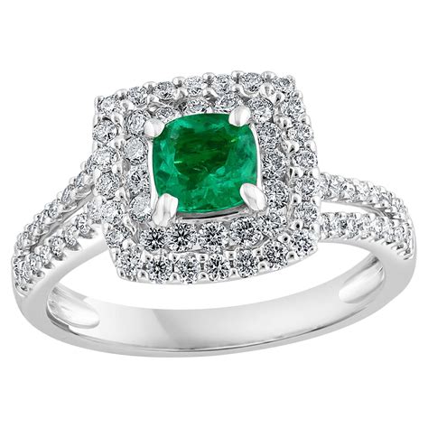 208 Carat Emerald Cut Emerald And Diamond Fashion Ring In 18k Yellow