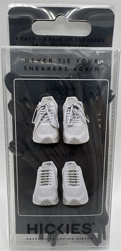 Hickies 14 Units Per Pack Sneakers Laces One Size Black No Tie Free