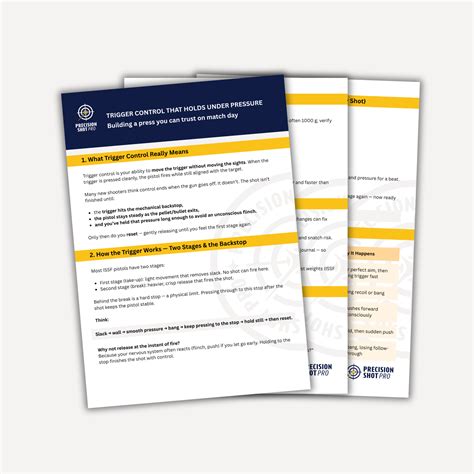 Trigger Control That Holds Under Pressure — Free Issf Pistol Training Pdf Precision Shot Pro