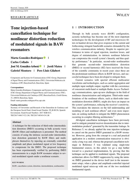 tone injection‐based cancellation technique for nonlinear distortion