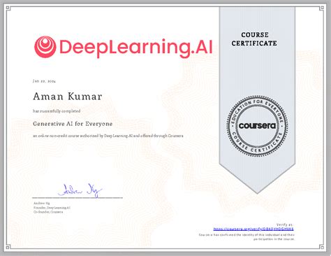 Coursera Generating Ai Law J A N 2 2 2 02 4 Ama N Kuma R Generative Ai For Everyone An