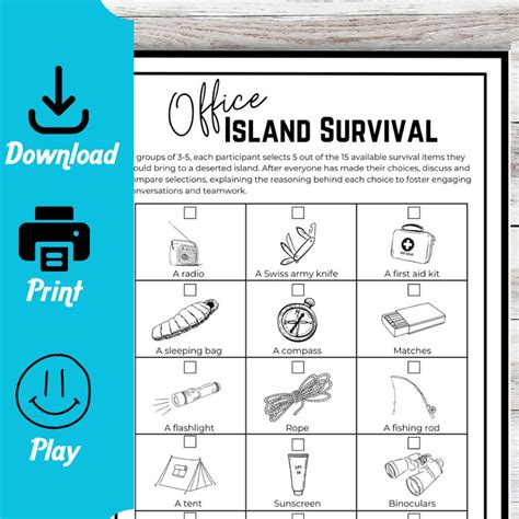 Island Survival Team Building Game Desert Island Group Activity For
