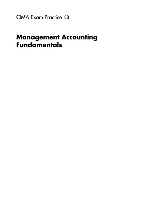 Solution Cima Exam Practice Kit Management Accounting Fundamentals