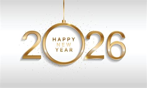 Happy New Year 2026 Banner Golden Luxury Number 2026 Happy New Year