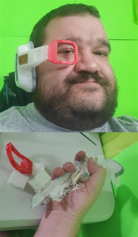 [self] Over 9000 3d Printed Destructible Scouter For Cosplays Over