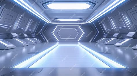 Premium Ai Image Modern Future Cement Floor And Wall Background Technology Interior Concept