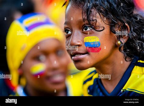 A Colombian Girl Watches The Football Match At The Fifa World Cup 2014