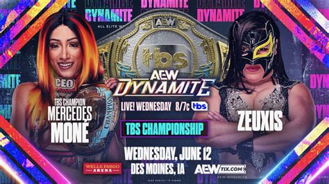 Zeuxis vs. Mercedes Mone for TBS Title & RUSH “In Action” Matches Announced for June 12th AEW ...