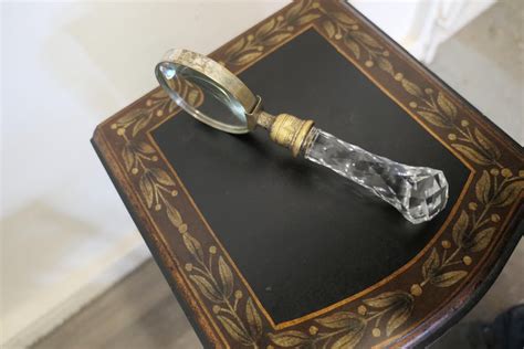 Hand Held Magnifying Glass With Faceted Glass Handle For Sale At 1stdibs