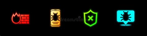 Set Firewall Security Wall System Bug On Mobile Shield With Cross