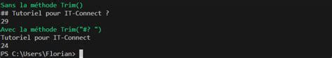 Powershell Comment Utiliser La Méthode Trim