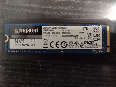 Обзор от покупателя на SSD диск KINGSTON M.2 2280 NV1 1.0 Тб PCI-E 3.0 ...