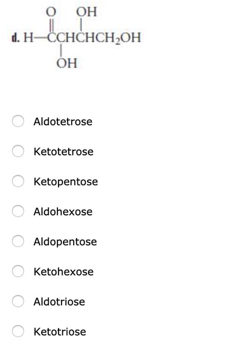 solved classify each monosaccharide in terms of functional