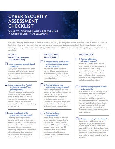 FREE 6 Security Assessment Checklist Templates In PDF