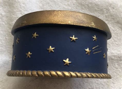 Celestial Moon And Stars Vintage 1992 Trinket Box By Vandor 4578634491