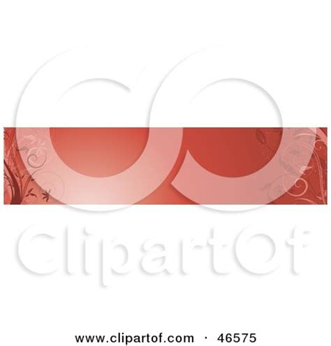Royalty Free RF Clipart Illustration Of A Red Horizontal Floral Panel Or Blank Website Header