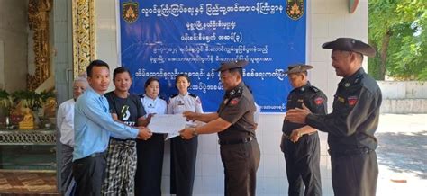 မုံရွာမြို့ အေးသာယာရပ်ကွက်ရှိ မီးဘေးသင့်ပြည်သူများအား အိမ်ထောင