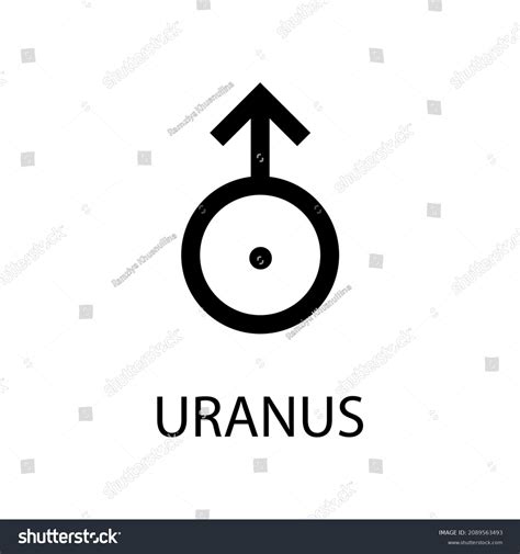 Uranus Icon Planet Symbol Vector Black Stock Vector Royalty Free