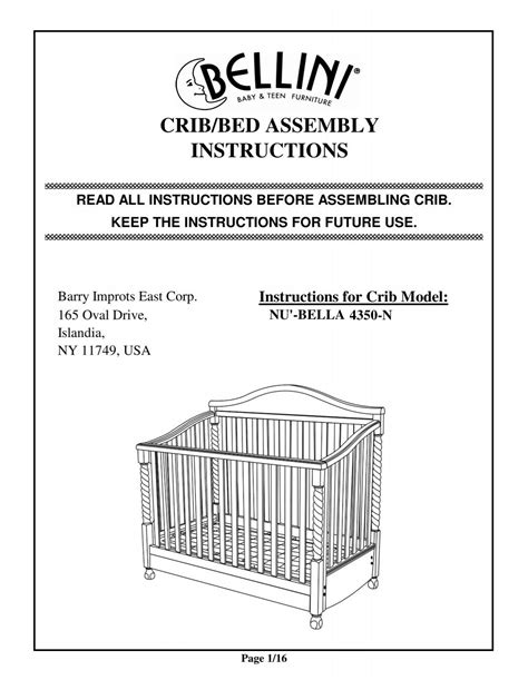 Cribbed Assembly Instructions Bellini