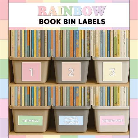 Rainbow Genre Classification Labels Book Bin And Library Tag Set