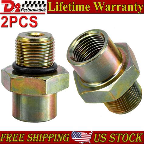 Pair Transmission Oil Cooler Connector Adapter Male 11 16 20unf Female
