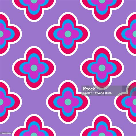 Y2k Floral Pattern Funny Funky Retro Flowers Background Stock