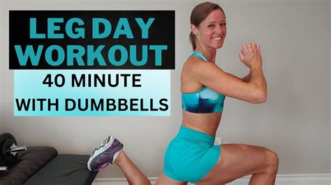 40 Minute Leg Workout With Dumbbells At Home Youtube