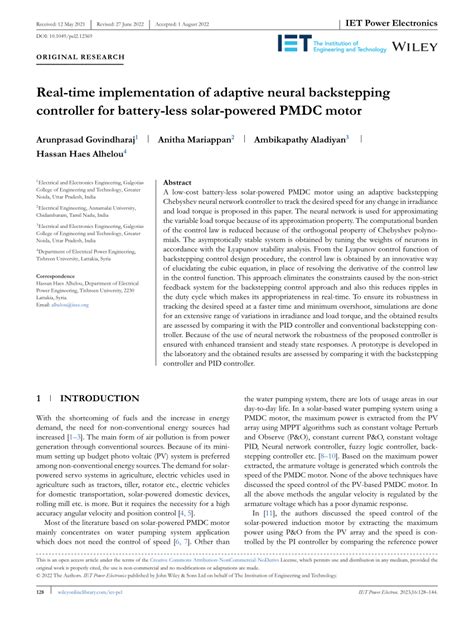 Pdf Real‐time Implementation Of Adaptive Neural Backstepping
