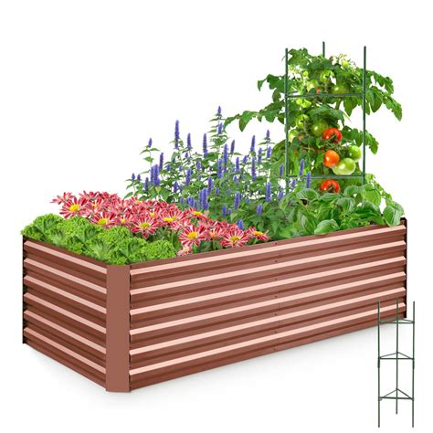 Quictent Galvanized Raised Garden Bed Metal Planter Box