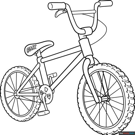 Bmx Bike Coloring Page Easy Drawing Guides