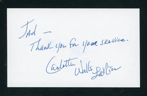 Carlotta Walls Lanier Member Of Famous Little Rock Nine Signed 3x5 Card