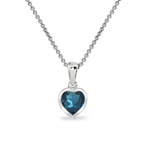Buy Sterling Silver London Blue Topaz Heart Pendant Necklace Online