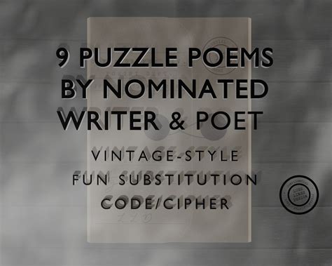 Cryptography Puzzle Poems With A Secret Agent Theme Printable