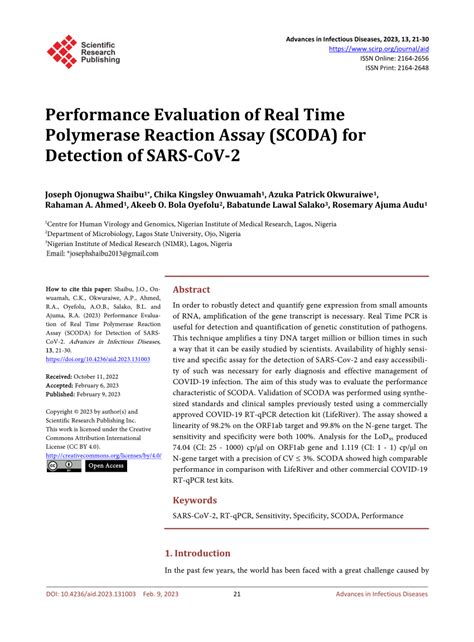 Pdf Performance Evaluation Of Real Time Polymerase Reaction Assay