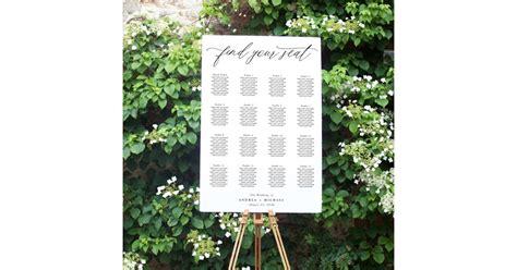 Elegant Modern Wedding Seating Chart Poster Zazzle