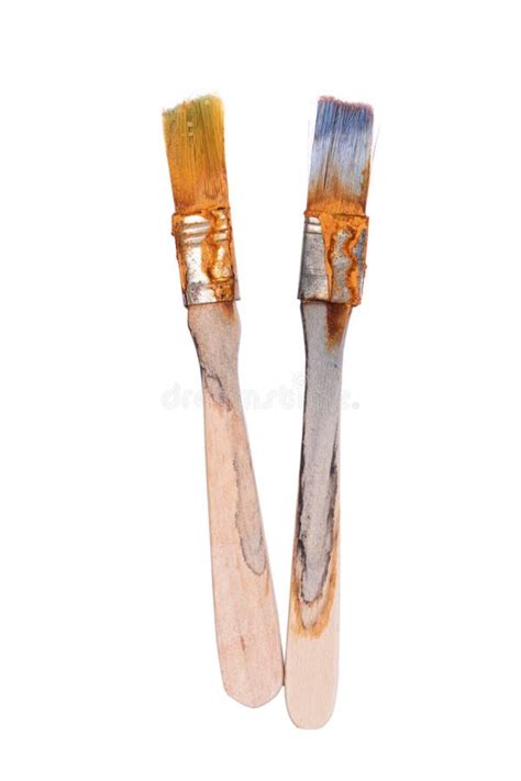 Dirty Rusty Paint Brush Isolated Stock Image Image Of Messy Bristle