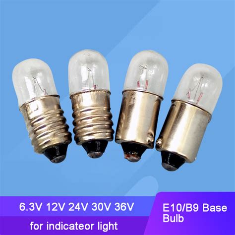 10pcs E10 B9 63v 12v 24v 30v 36v 48v Mini Bulb For Machine Indicateor