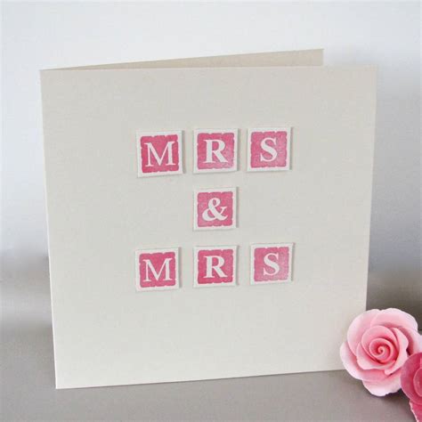 Handmade Mrs And Mrs Wedding Card By Chapel Cards