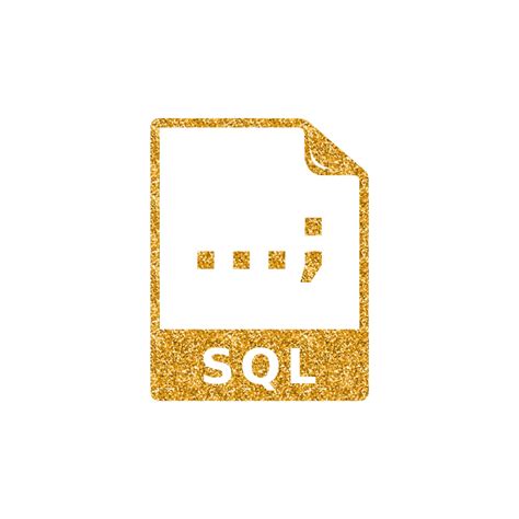 Premium Vector Sql File Format Icon Gold Glitter Texture Vector