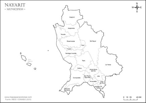 Estado De Nayarit Mapa Map Diagram World Map
