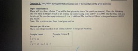 Solved Question 5209write A Program That Calculates Sum