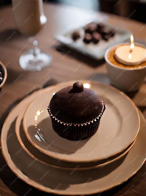 Premium Ai Image Realistic Chocolate Dessert Warm Lighting Highly Detailed Cozy Atmosphere