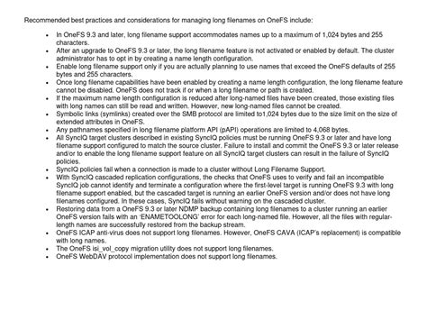 Best Practices And Considerations Powerscale Onefs Long Filename