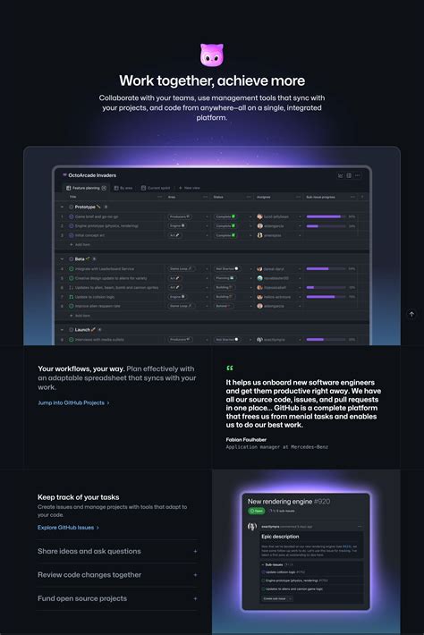 Github Home Page Section Collaboration Feature Section Design Design
