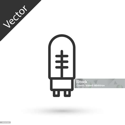 Ilustración De Línea Gris Icono De Diodo Emisor De Luz Aislado Sobre Fondo Blanco Componente