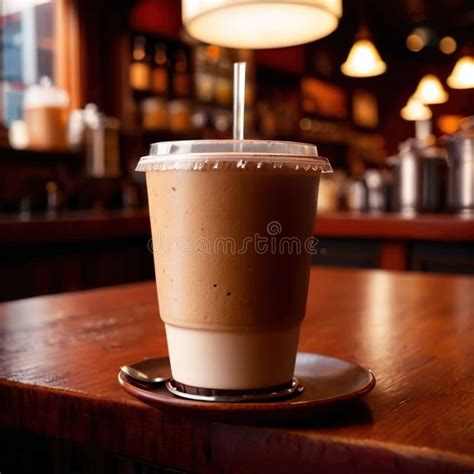 Interior Of Cafe Cofee Shop With Warm Cozy Traditional Ambiance Stock